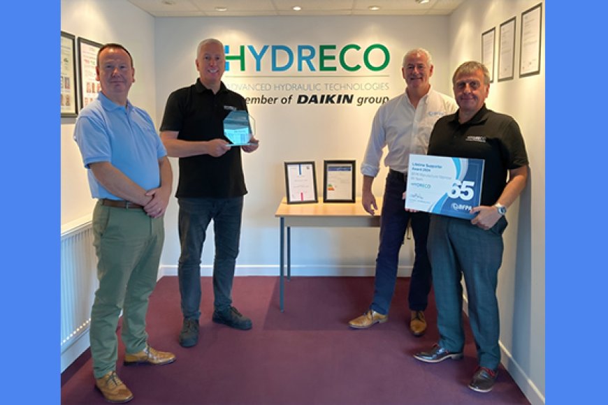 Hydreco Hydraulics Receives 65 Years Member Supporter Award from the BFPA