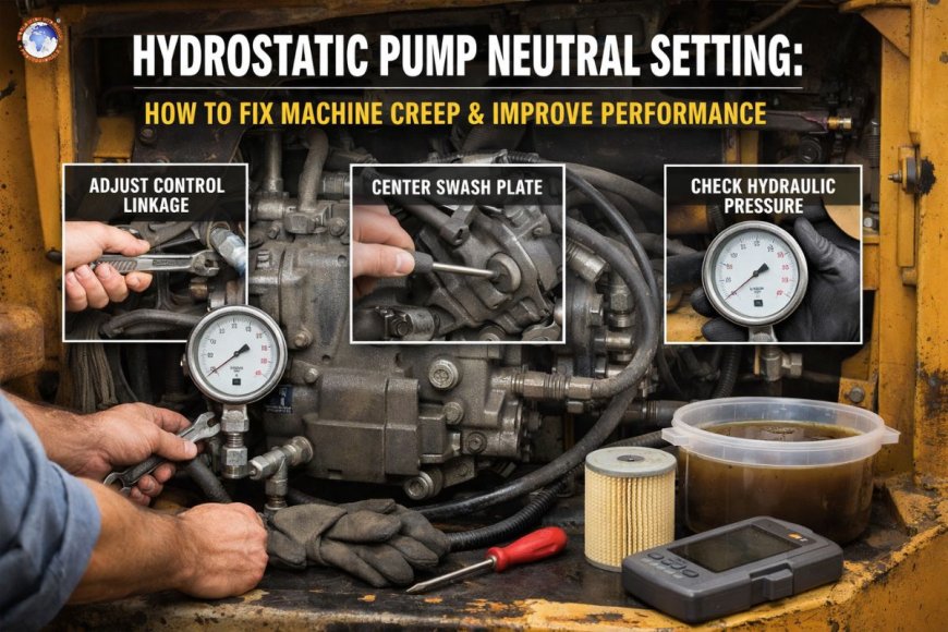 Hydrostatic pump neutral setting: how to fix machine creep & improve ...
